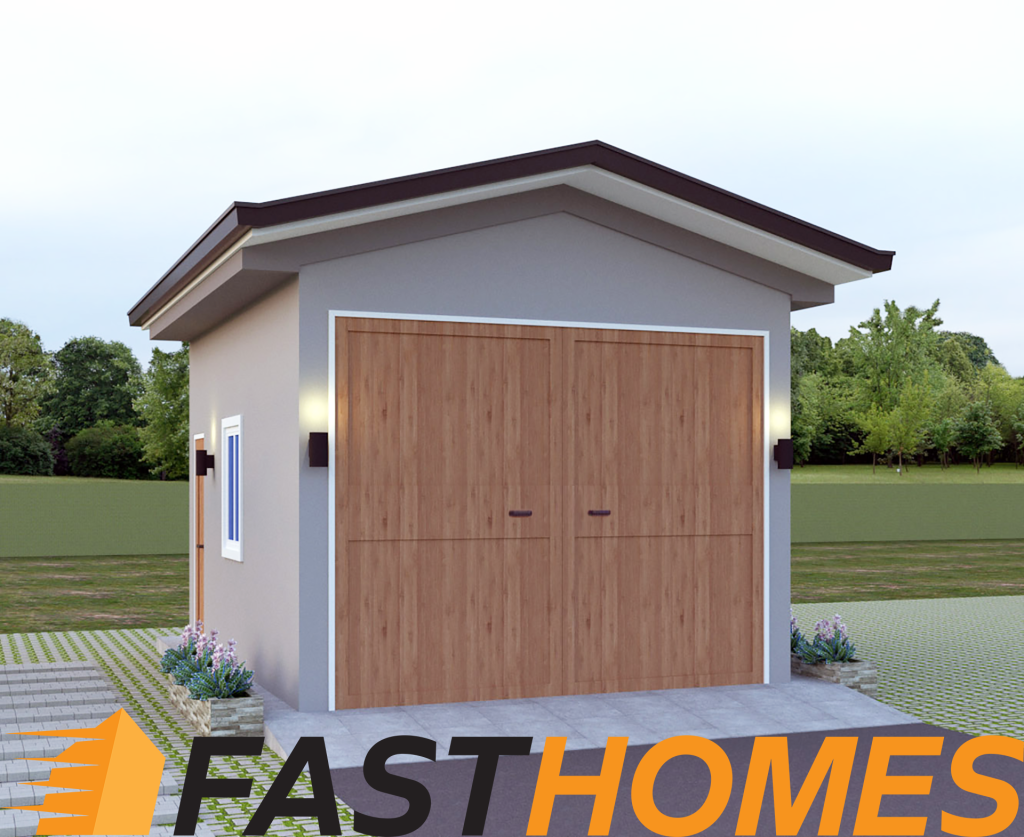 Car Garage with Double Sloped Roof – C230912 – FastHomes