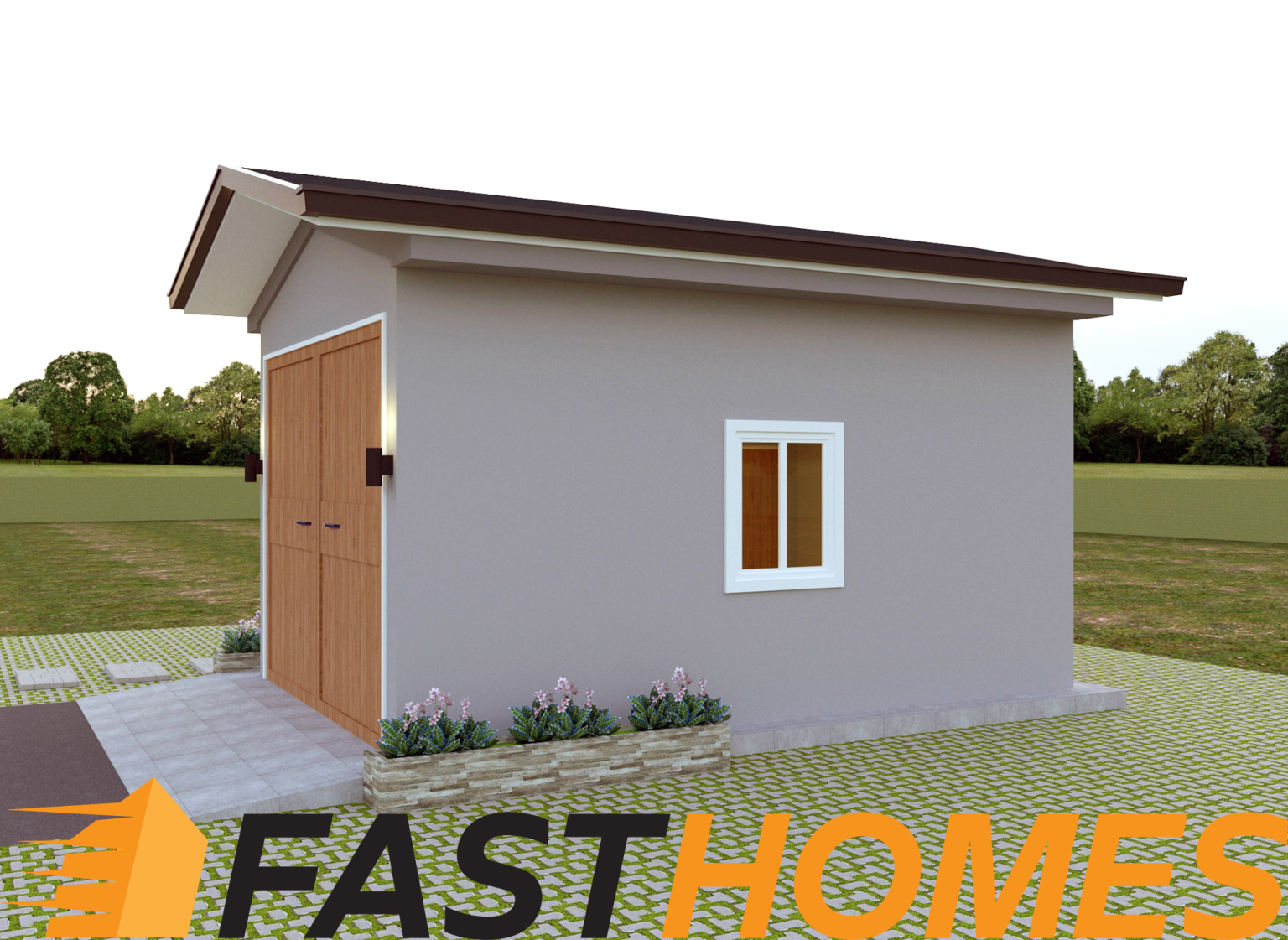 Car Garage with Double Sloped Roof – C230912 – FastHomes